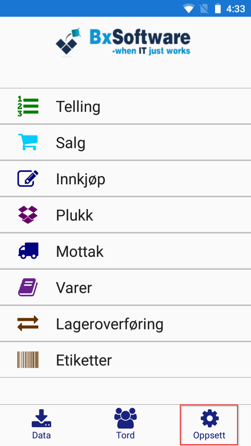 Download new settings in BxMobile